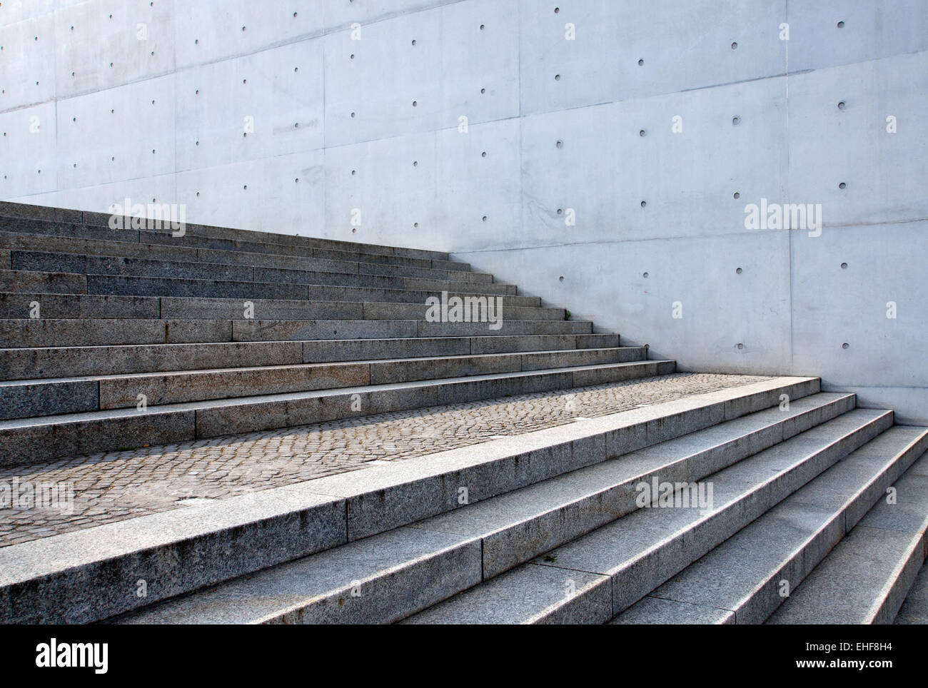 Grey stairs with grey wall Stock Photo - Alamy
