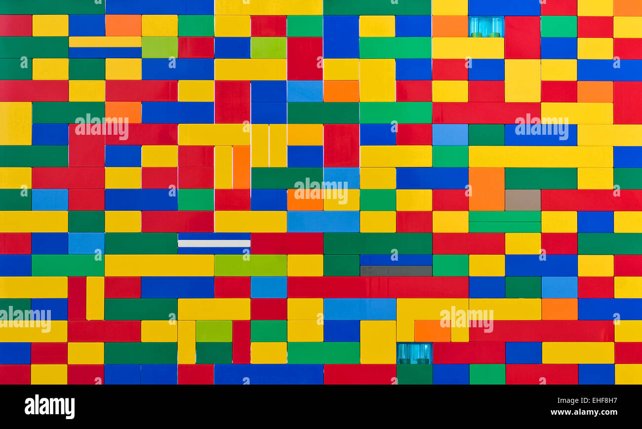 Colourful toy brick wall Stock Photo - Alamy