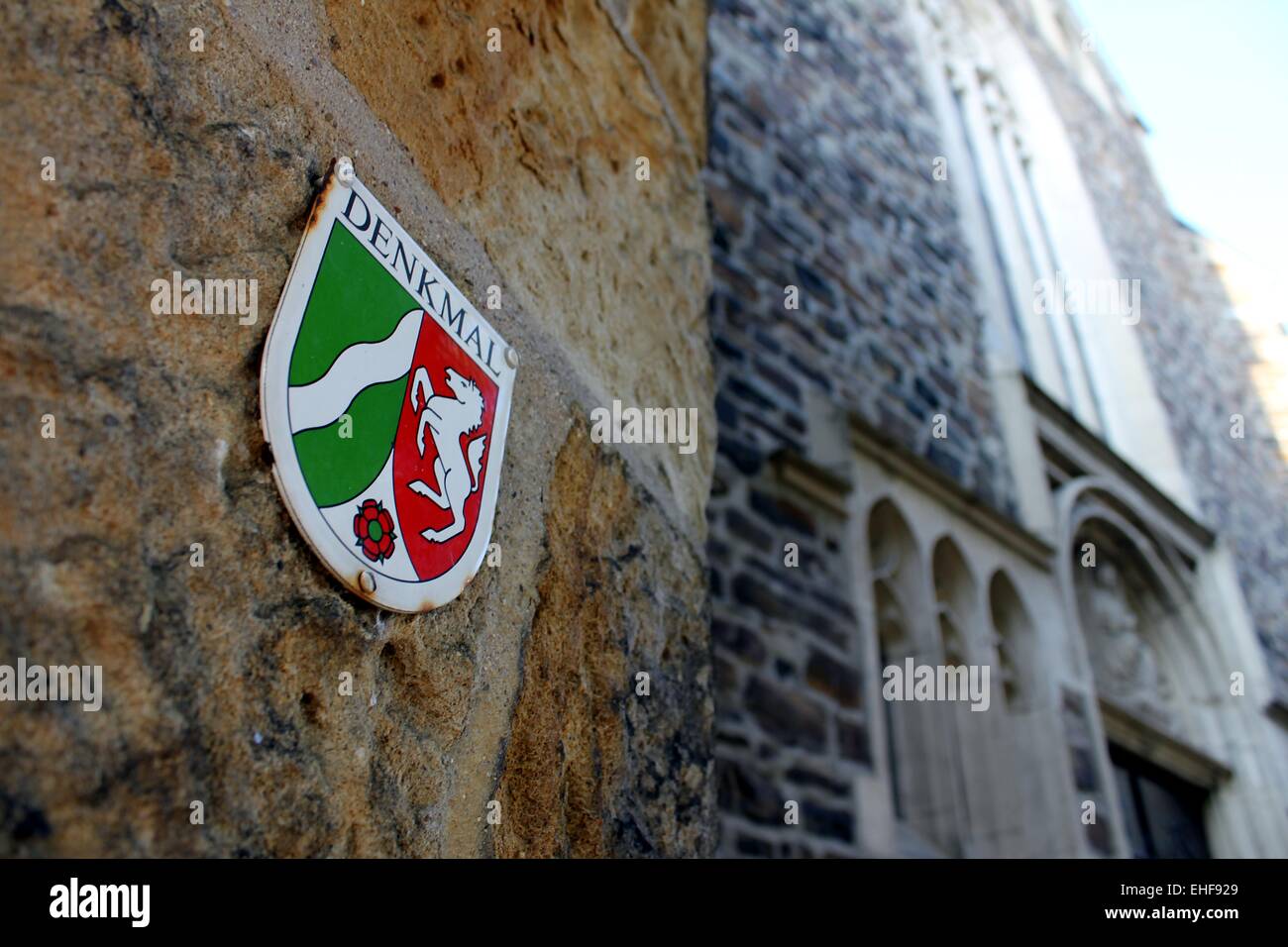 protect famous buildings sign germany nrw Stock Photo - Alamy
