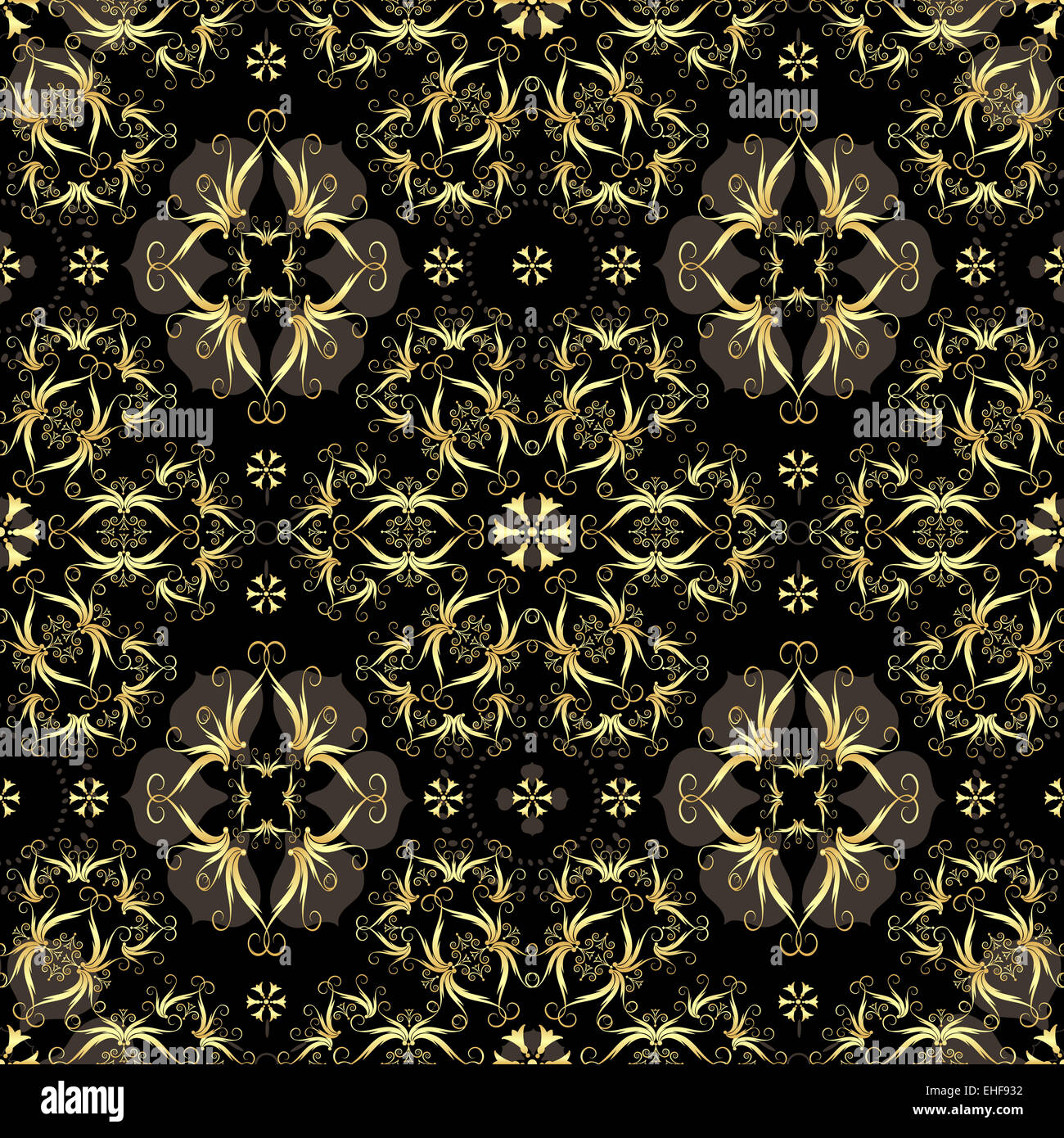 Seamless black and gold pattern Stock Photo - Alamy