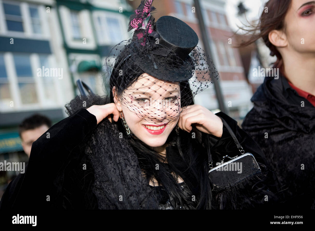 Beautiful girl at Whitby Goth Weekender Stock Photo - Alamy