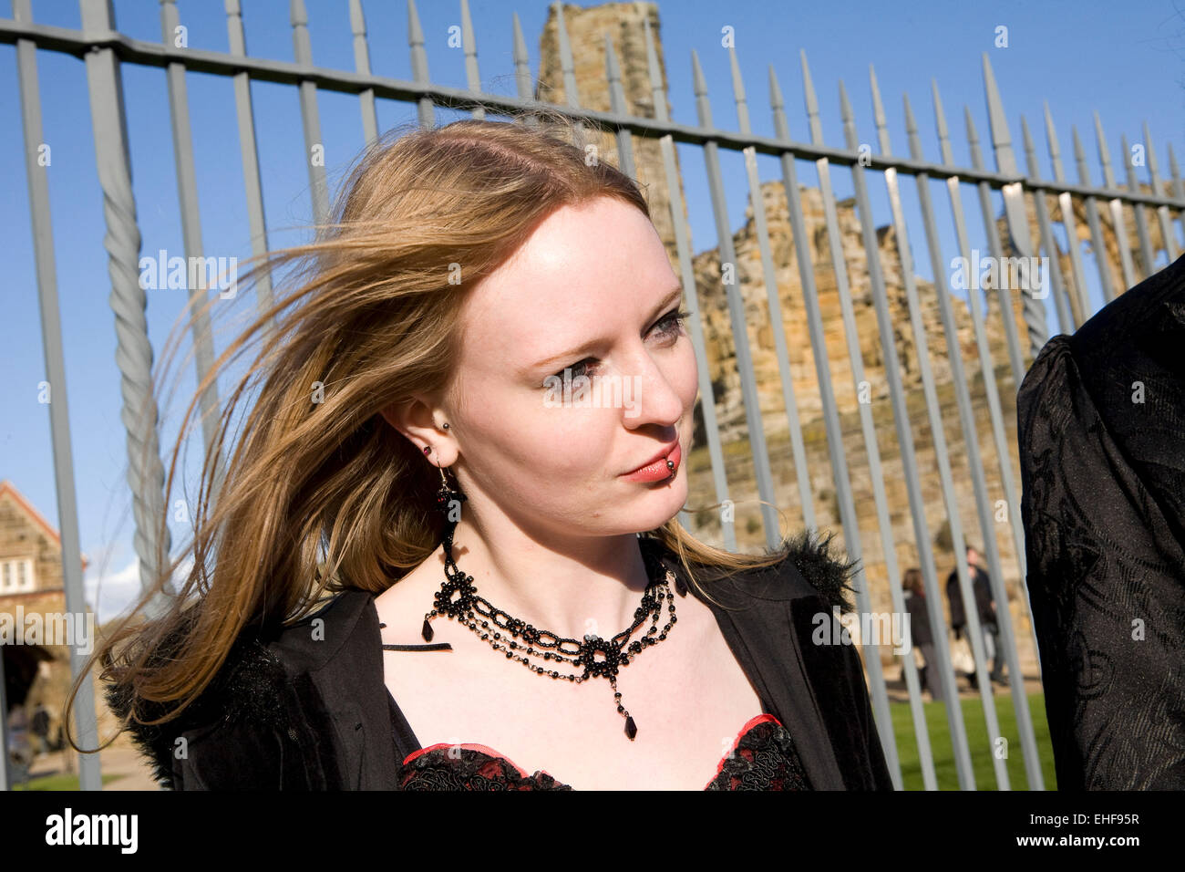 Beautiful girl at Whitby Goth Weekender Stock Photo - Alamy