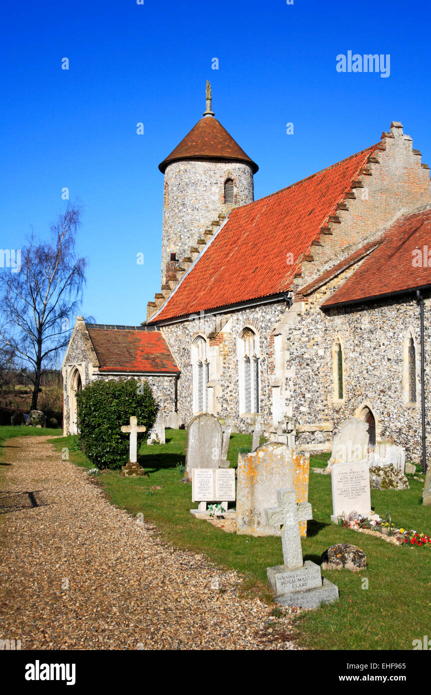 A view of the parish church of St Mary and St Walstan at Bawburgh ...