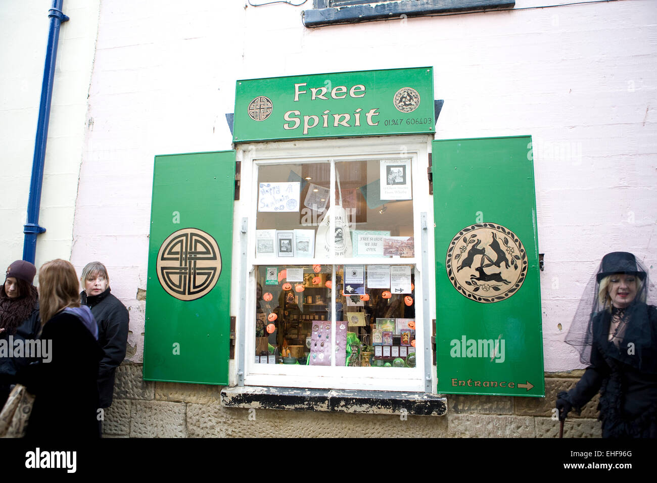Spiritual shop at Whitby Goth Weekender Stock Photo - Alamy