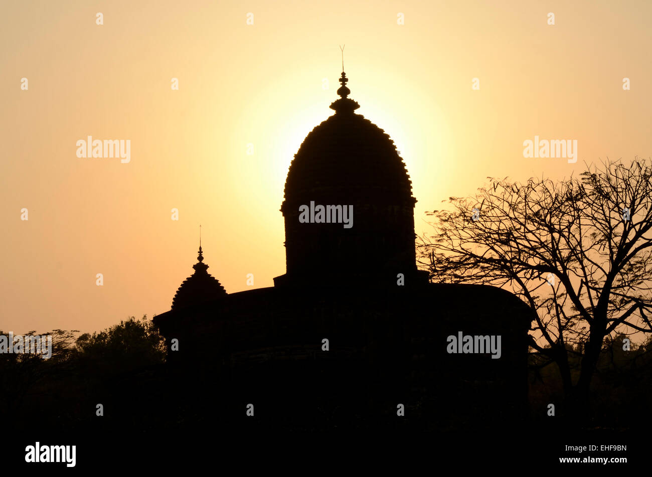 Temple at sunset West-Bengal, India Stock Photo - Alamy