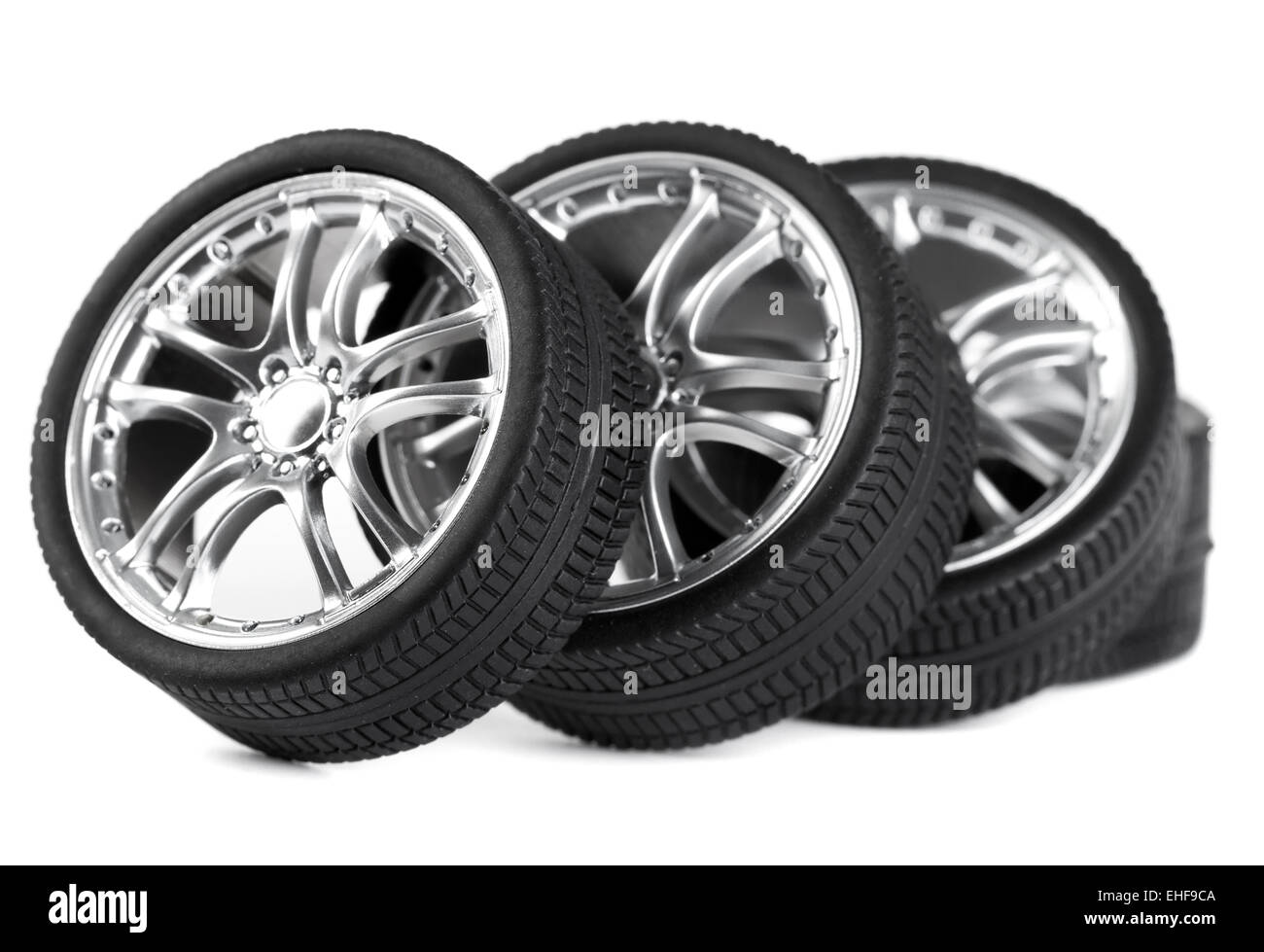 Car wheels on white background Stock Photo - Alamy