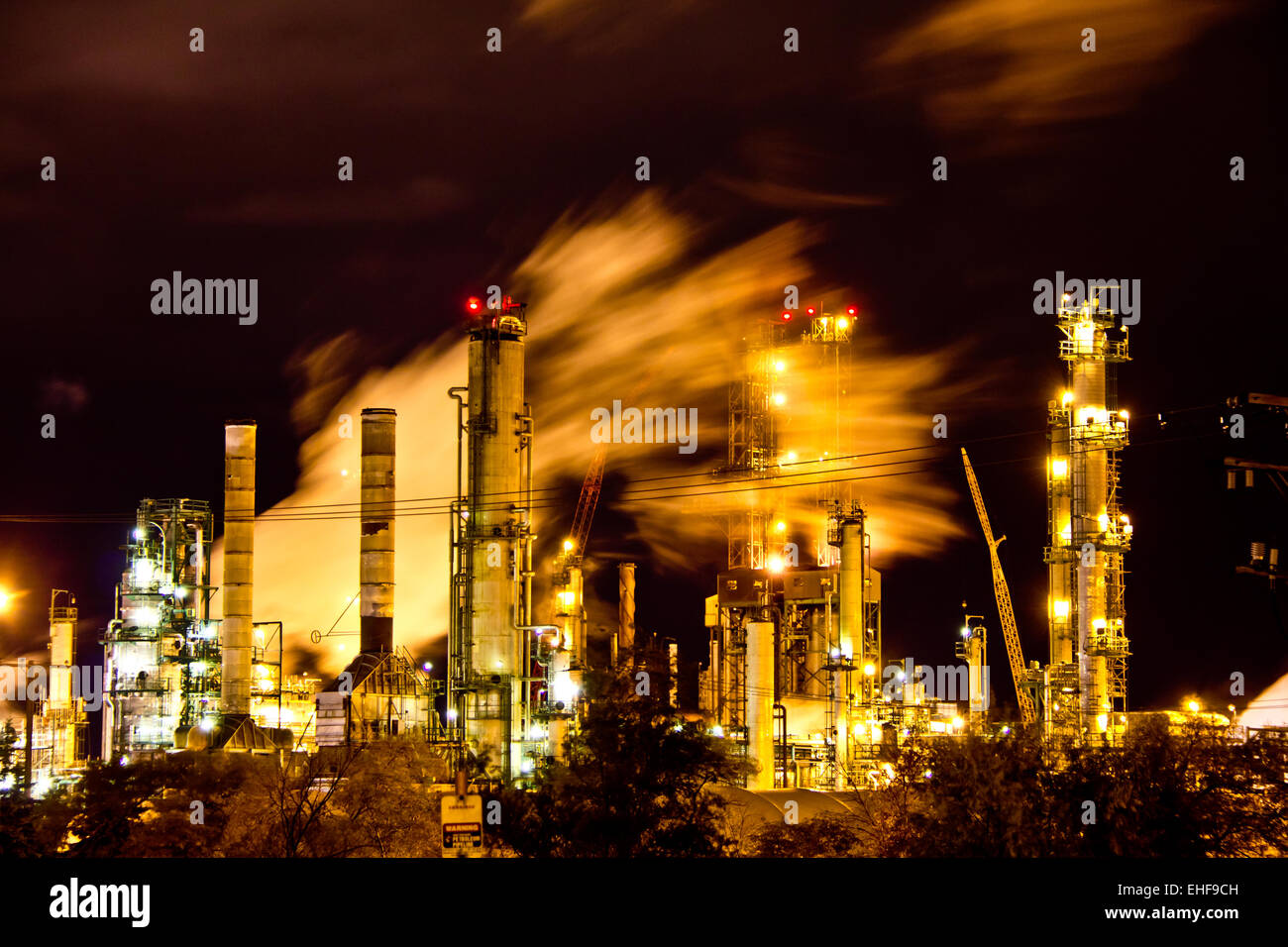 Factory at night Stock Photo - Alamy