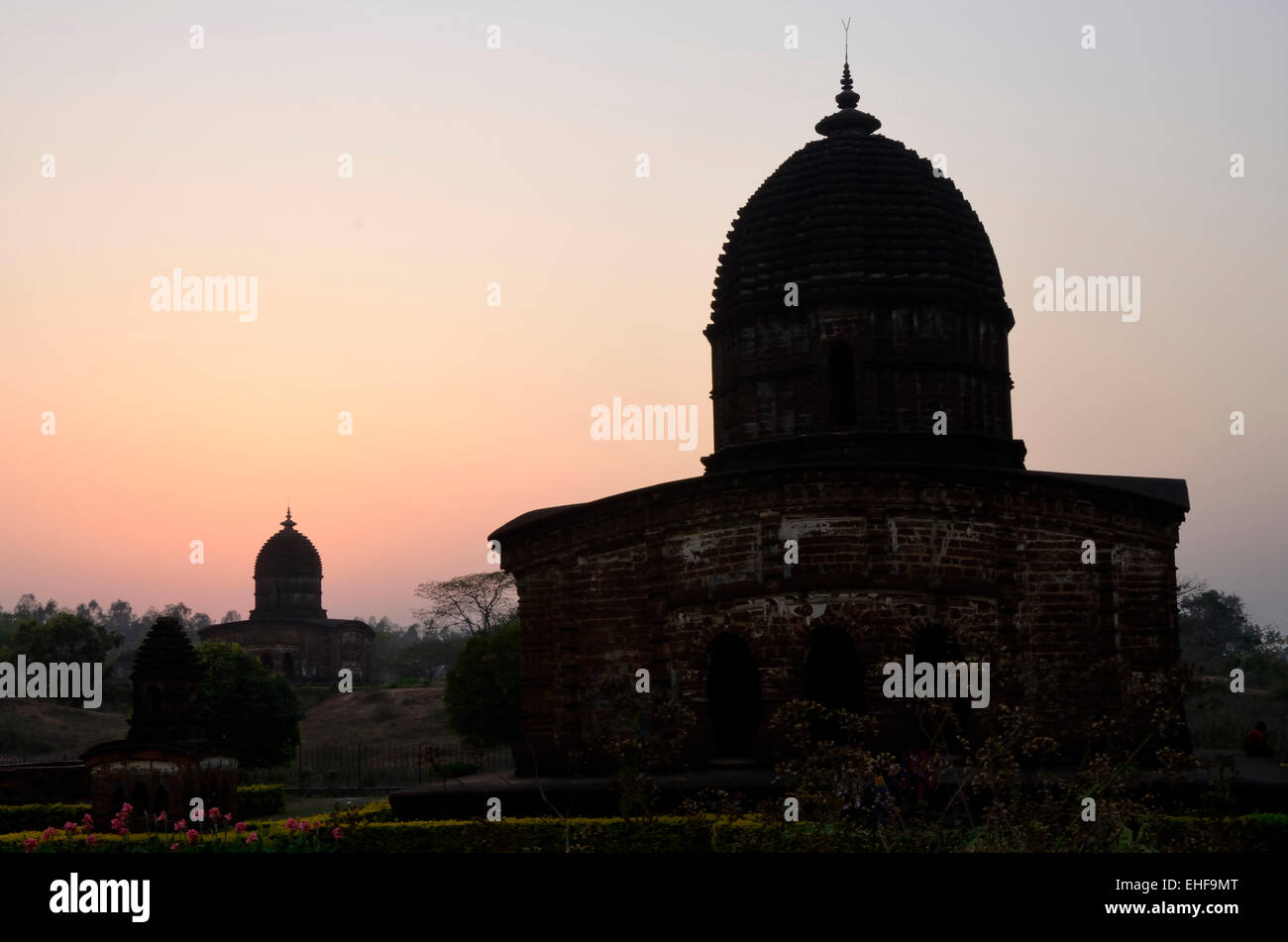 Temple at sunset West-Bengal, India Stock Photo - Alamy