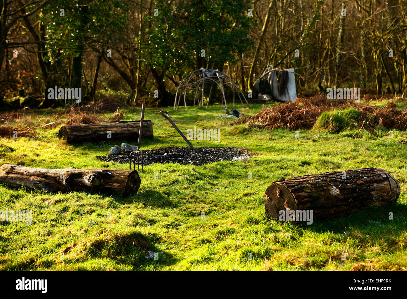 Tipi Valley an eco community near Talley in Wales Stock Photo - Alamy
