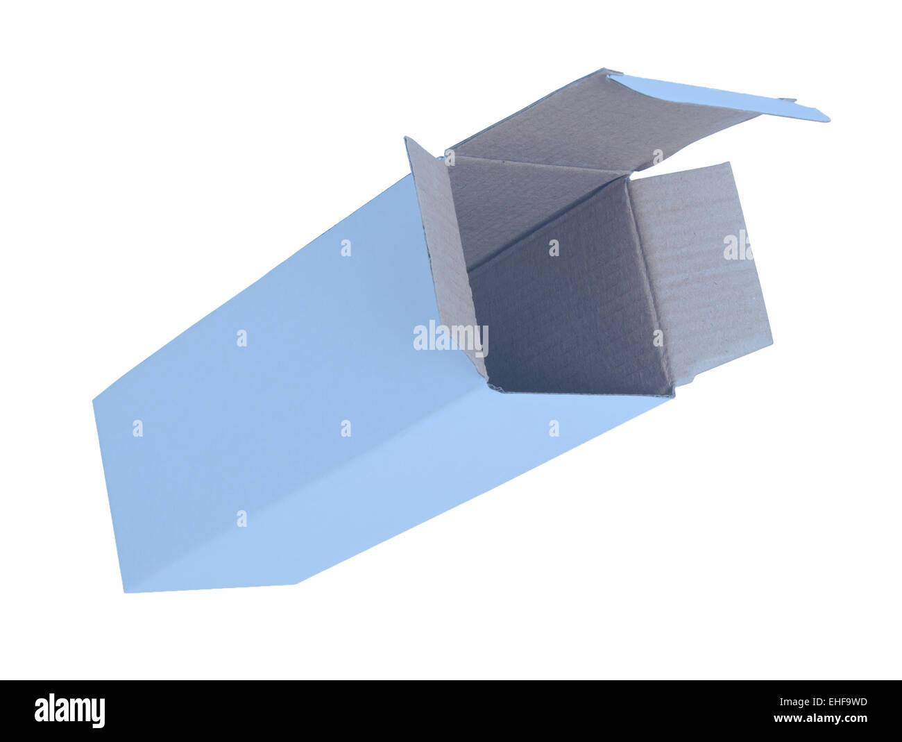 Blue cardboard box on a white background Stock Photo - Alamy