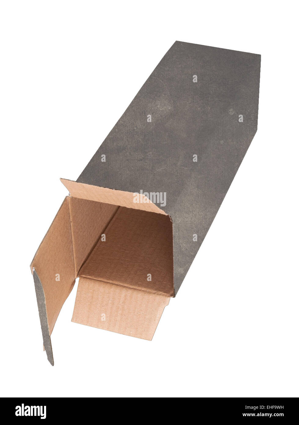 Old dirty cardboard box on a white background Stock Photo - Alamy