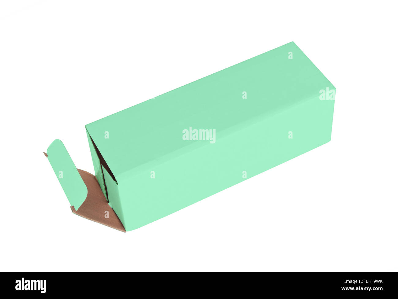 Green cardboard box on a white background Stock Photo - Alamy