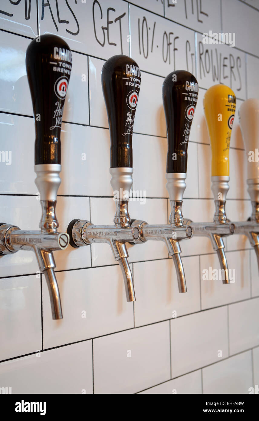 Beer Taps at Camden Town Brewery London Stock Photo - Alamy