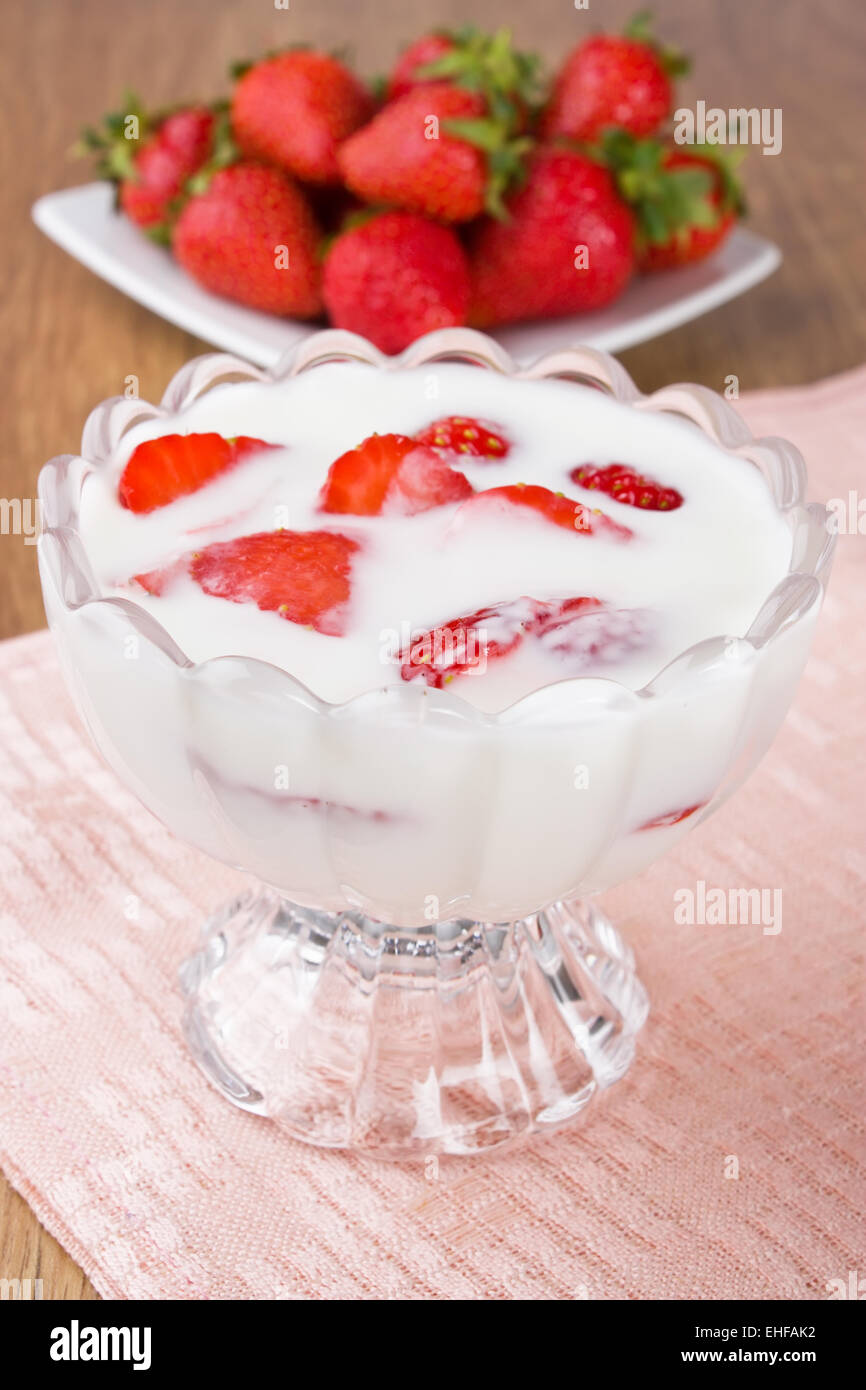 Yogurt and strawberry Stock Photo - Alamy