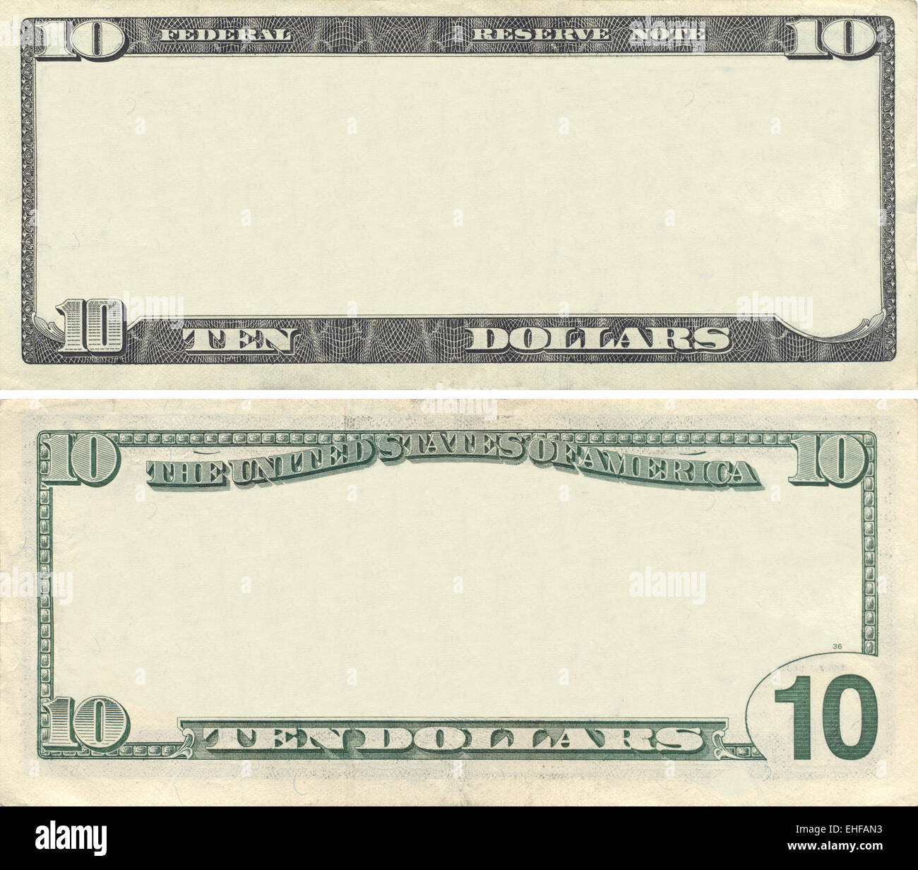 Clear 10 dollar banknote pattern Stock Photo - Alamy