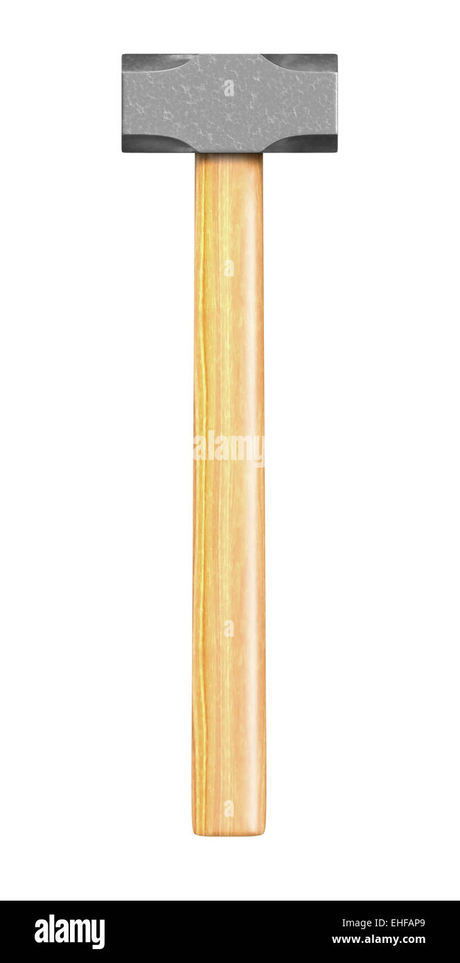 Metal sledge hammer isolated, front view Stock Photo - Alamy