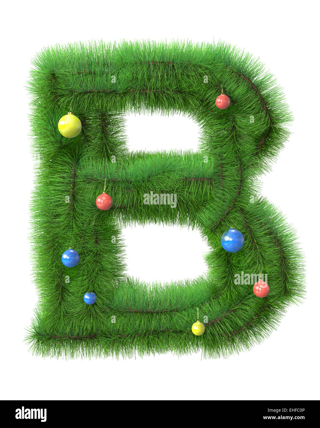 B letter made of christmas tree branches Stock Photo - Alamy