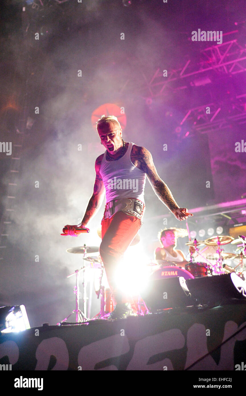 Keith Flint of The Prodigy live at Glastonbury festival, Pilton ...