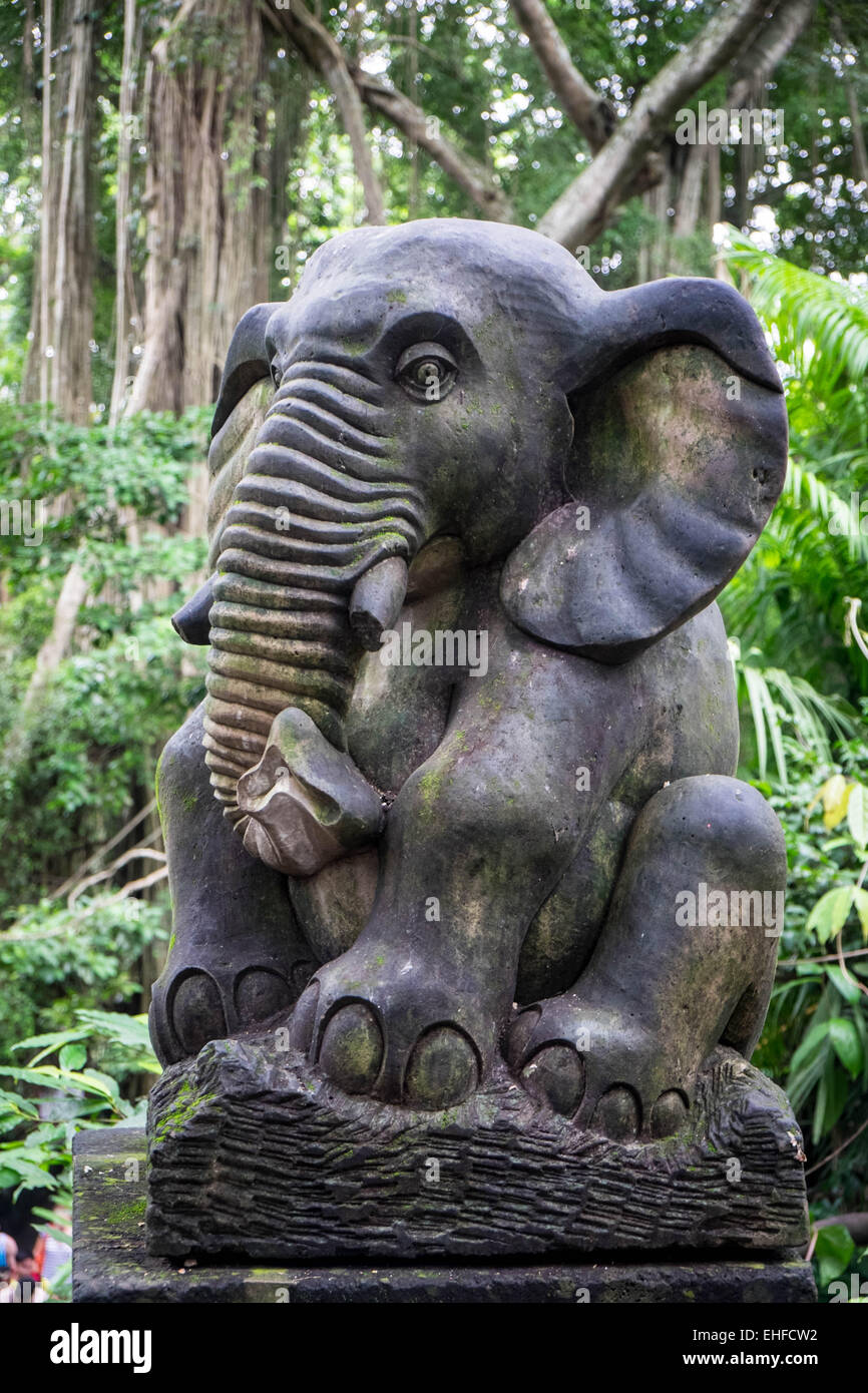 Statue at the monkey temple, Ubud, Bali, Indonesia Stock Photo - Alamy