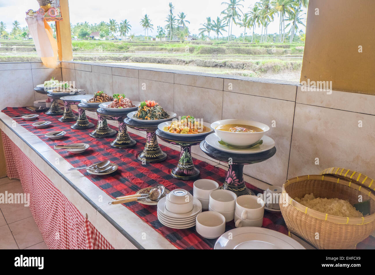 Table of Indonesian food ready to be served Stock Photo - Alamy