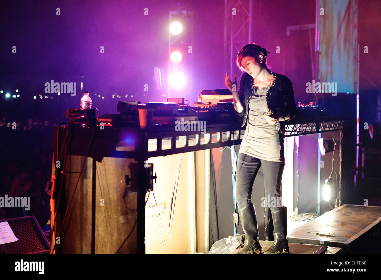 Maya Jane Coles DJing in teh WOW tent at Glastonbury festival Thursday ...