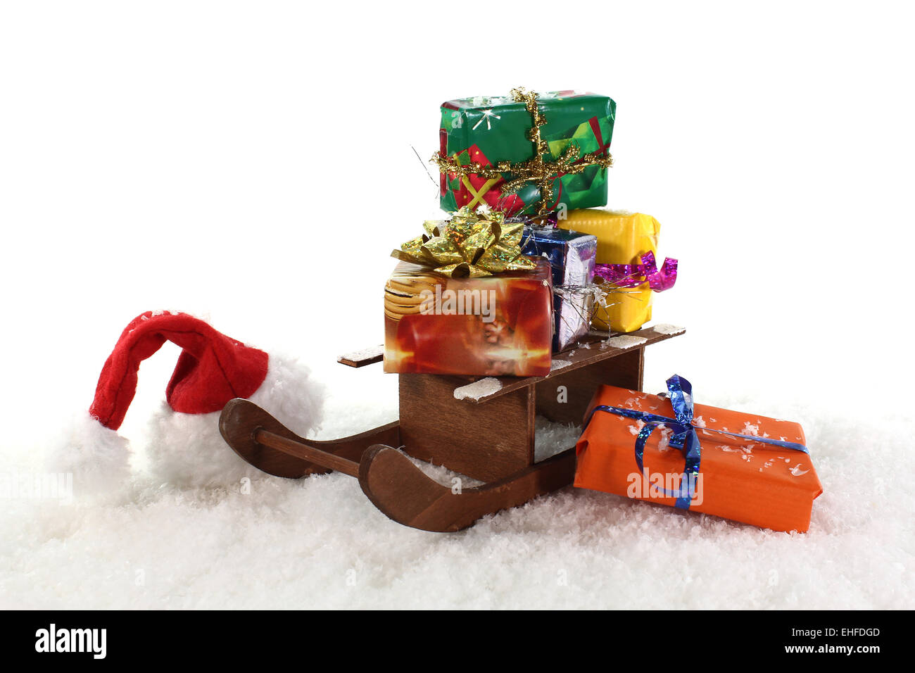 sledge and gifts Stock Photo - Alamy