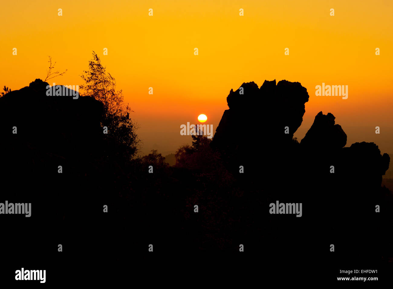 sunset devil s wall Stock Photo - Alamy
