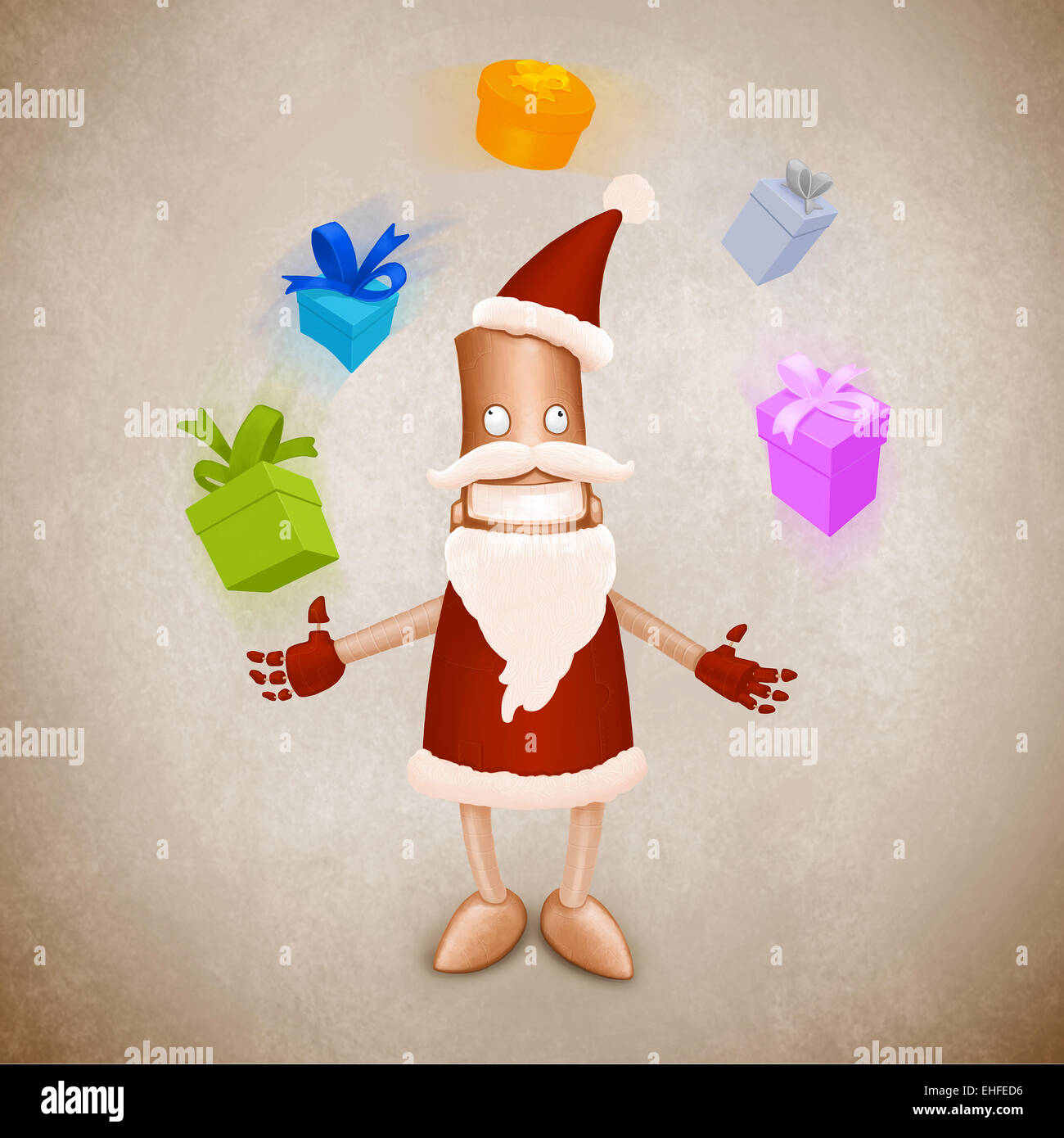 Santa Claus robot juggler Stock Photo - Alamy