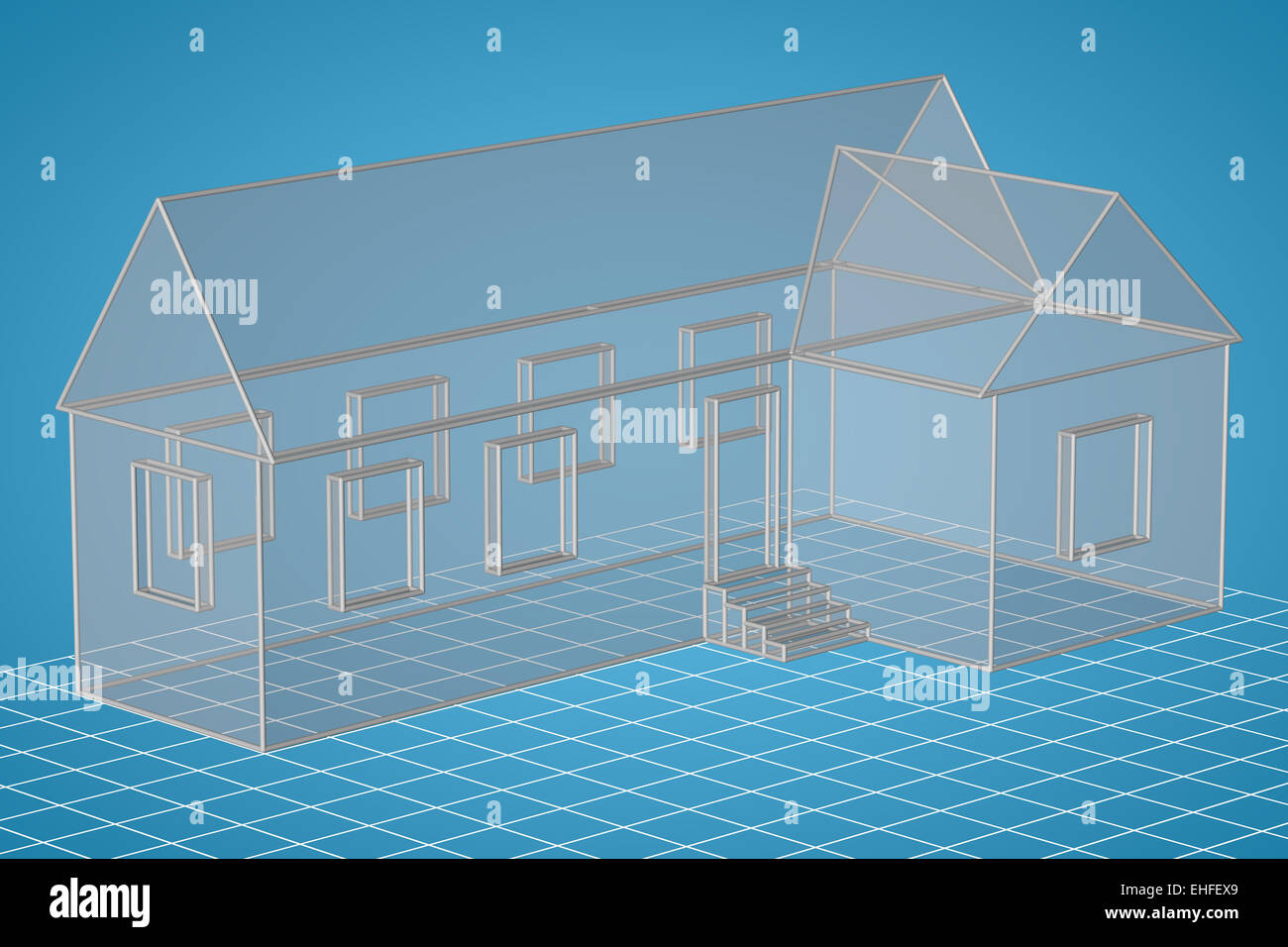 skeleton of simple transparent house Stock Photo - Alamy