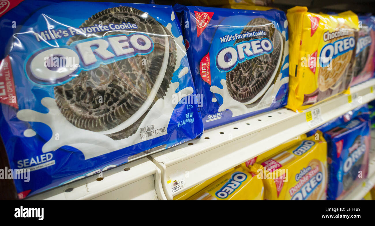 Boxes of Nabisco's Oreo Cookies in multiple yummy flavors on a ...