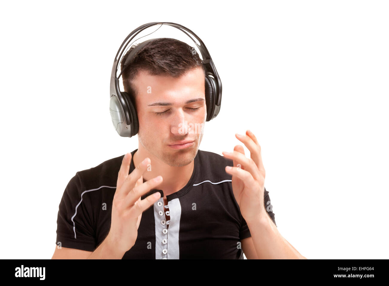 young men feeling the music Stock Photo - Alamy