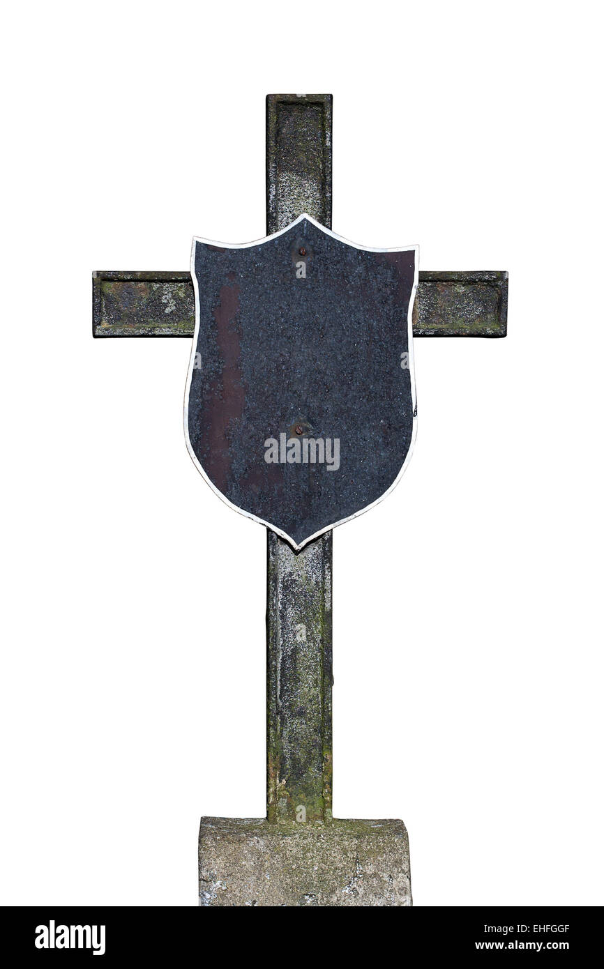 Old metal cross isolated on white background Stock Photo - Alamy