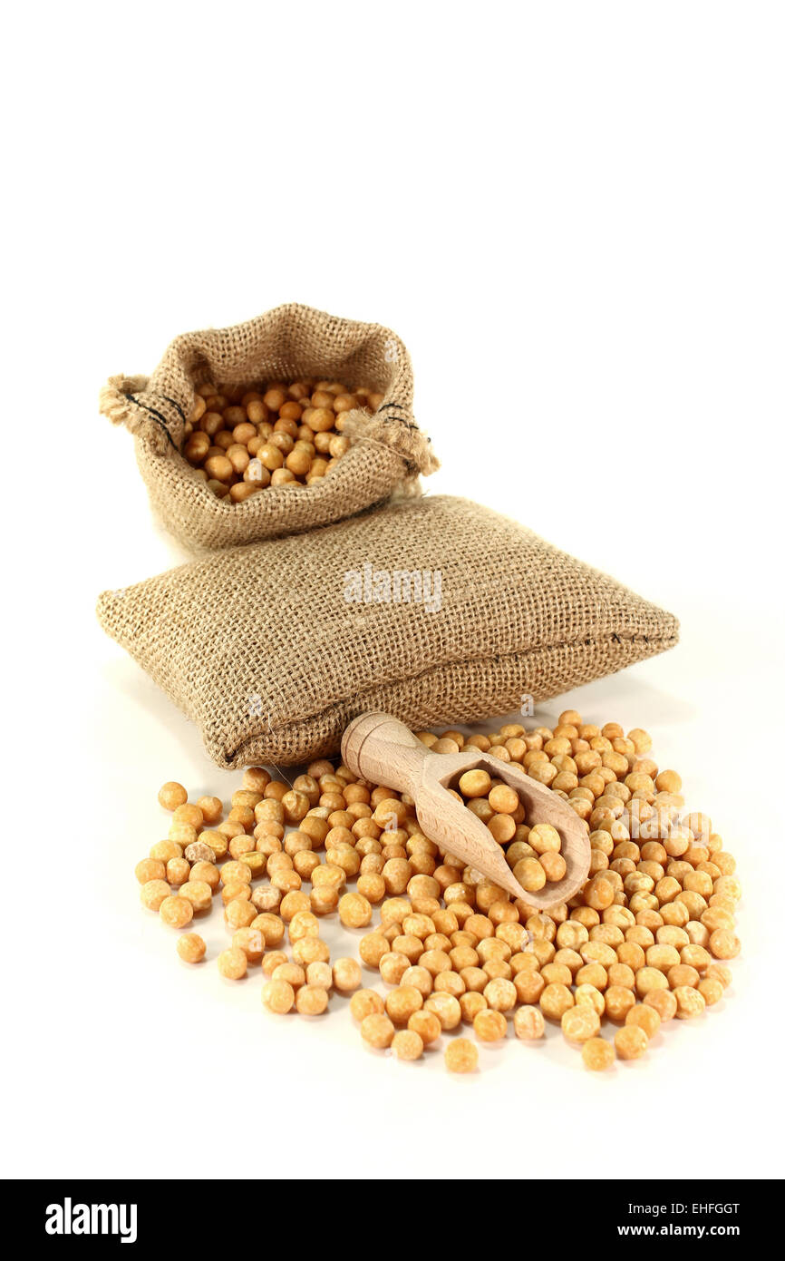 yellow peas in a sack Stock Photo - Alamy