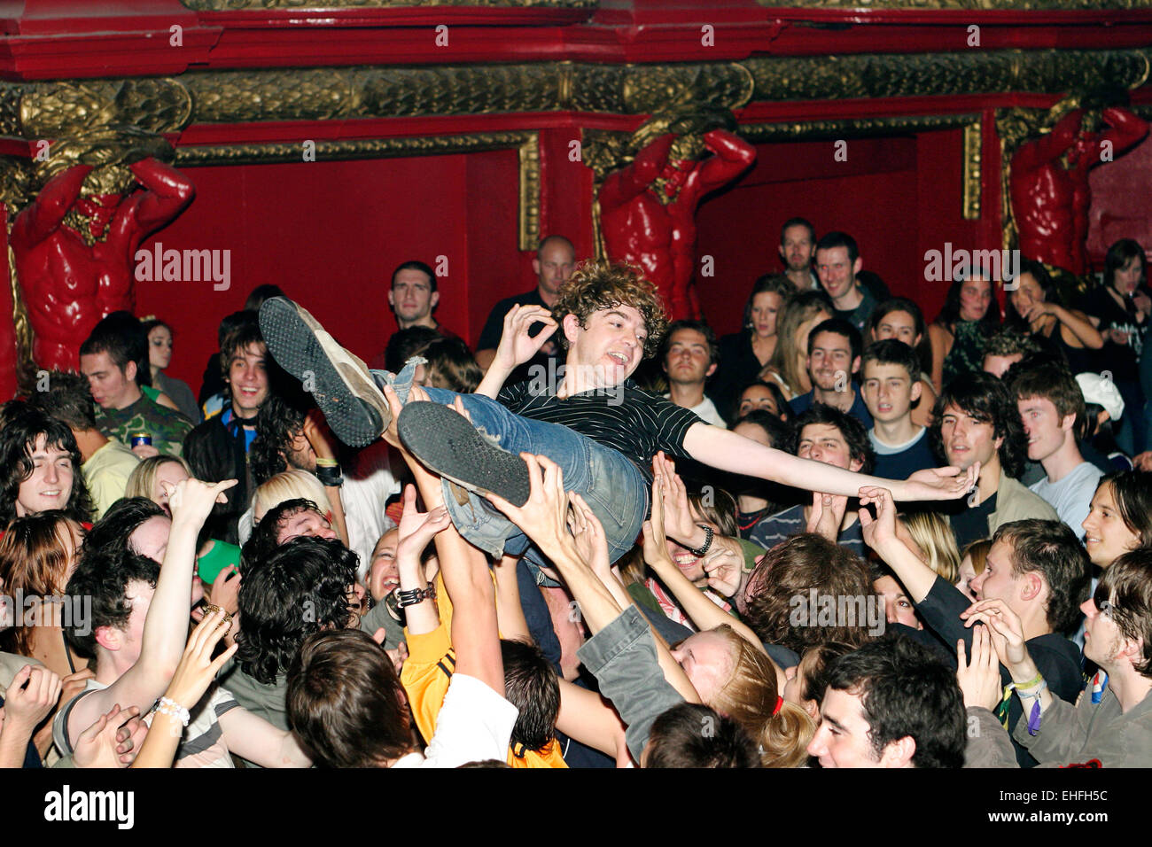Lead singer from The Others crowd surfing at Club NME at Koko in Camden ...