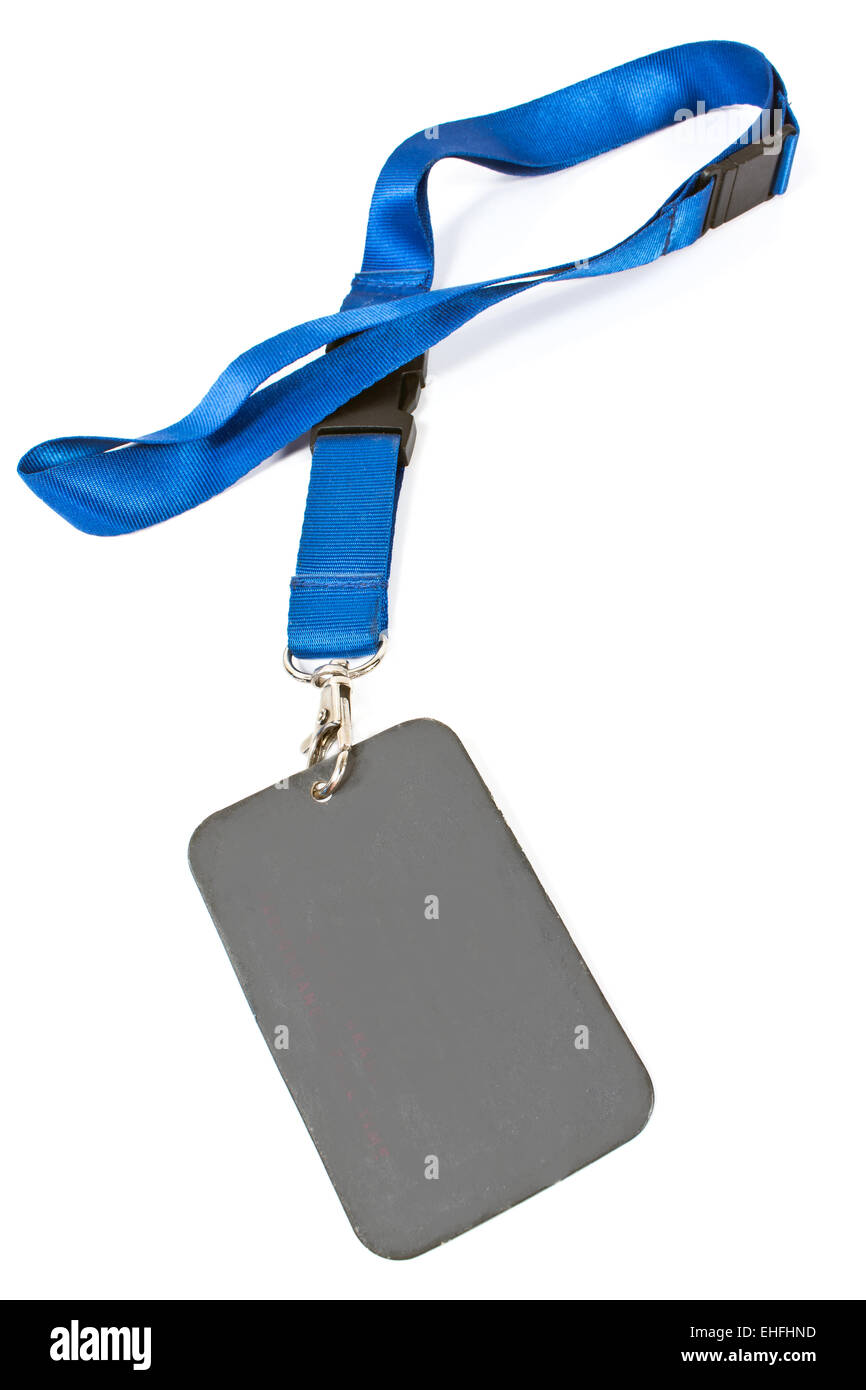 Blank ID card tag isolated on white Stock Photo - Alamy
