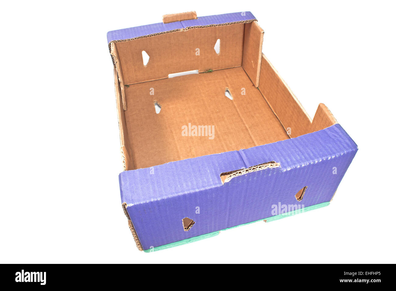 Blue cardboard box isolated on white Stock Photo - Alamy