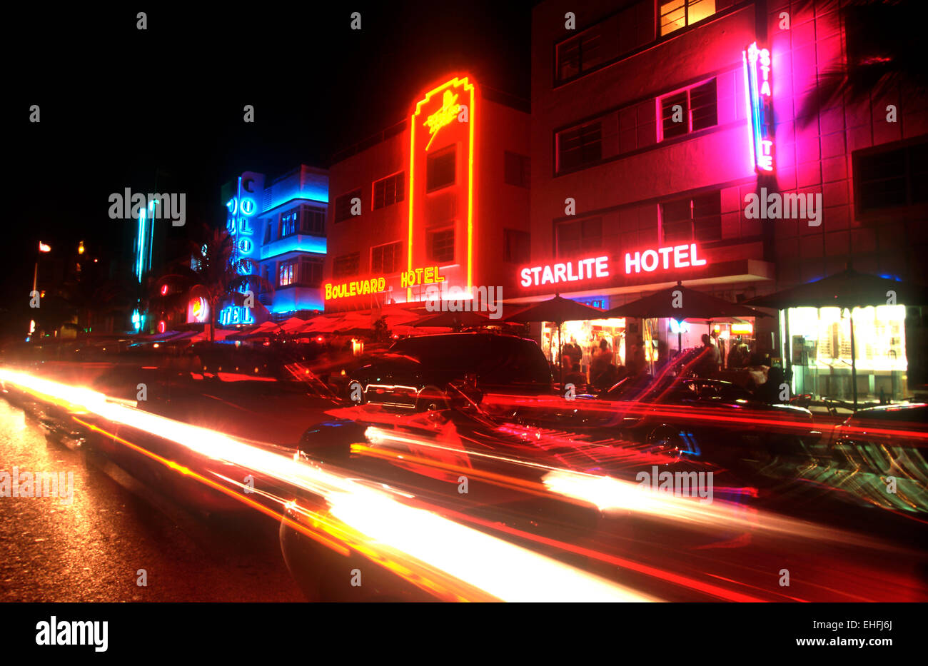 Miami by night Stock Photo - Alamy