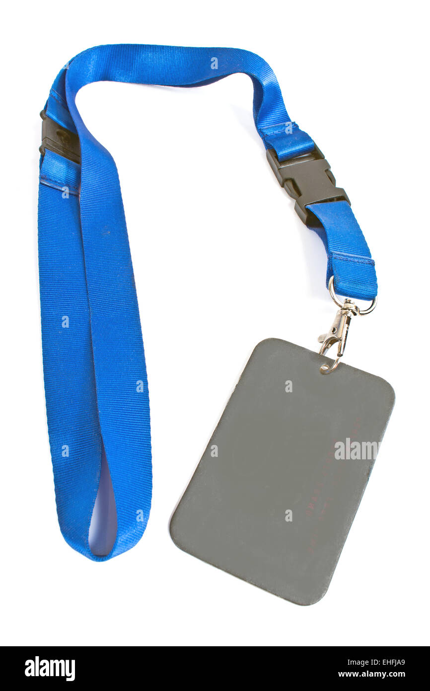 Blank ID card tag isolated on white Stock Photo - Alamy