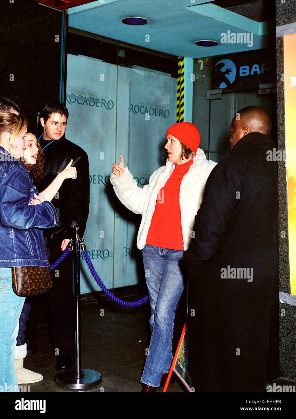 Portrait of Dominque on the door at Bar Rumba in London Stock Photo - Alamy