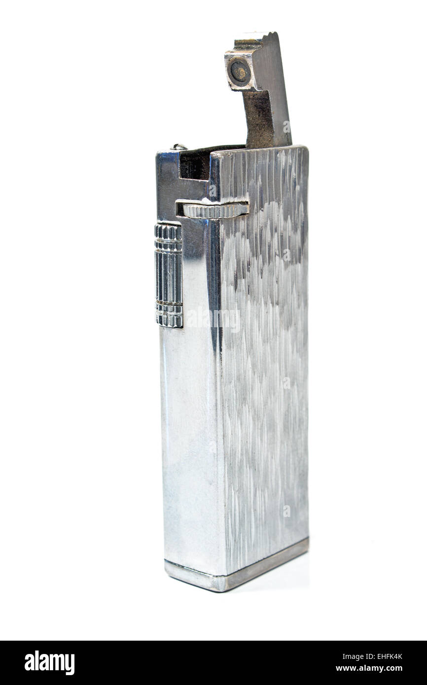 Luxury silver lighter isolated on white Stock Photo - Alamy
