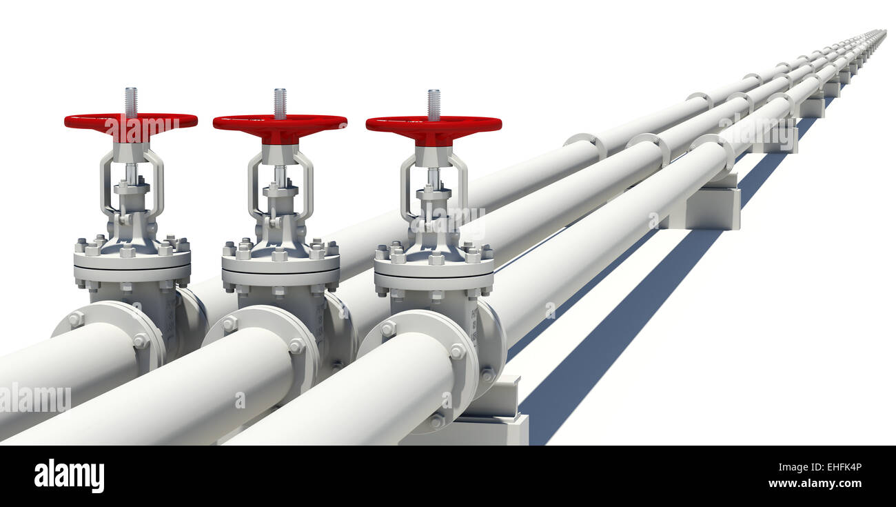 Three highly detailed valves and pipes Stock Photo - Alamy