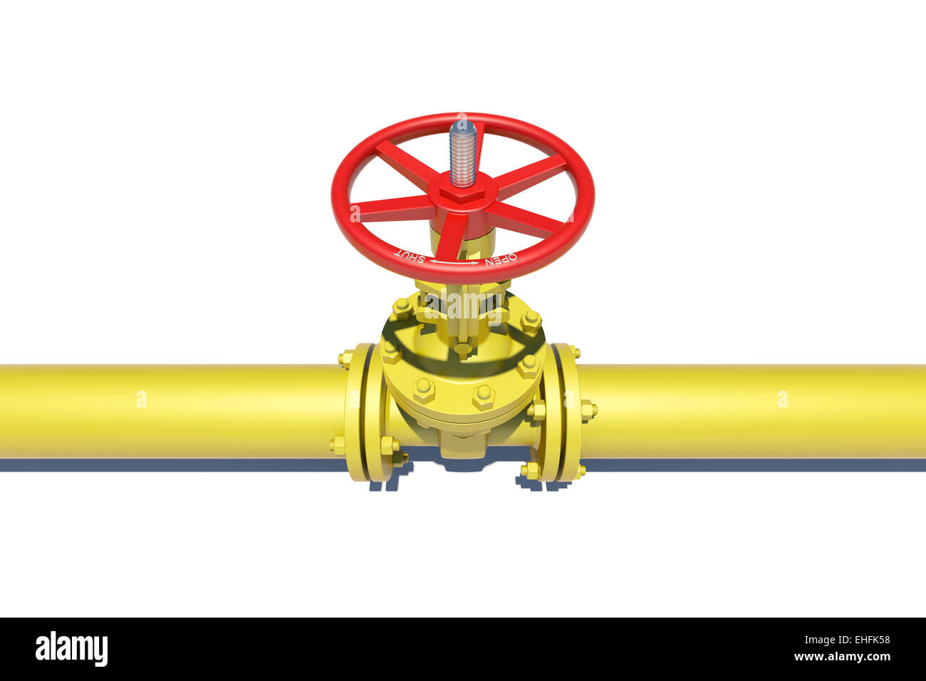 Highly detailed three-dimensional model valves and pipes Stock Photo ...