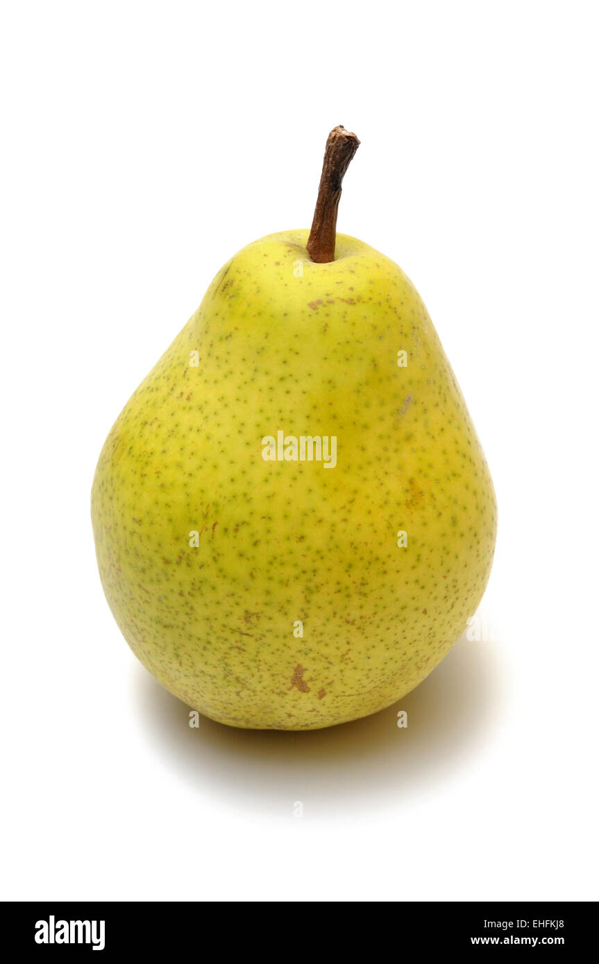 Yellow-green pear on a white background Stock Photo - Alamy
