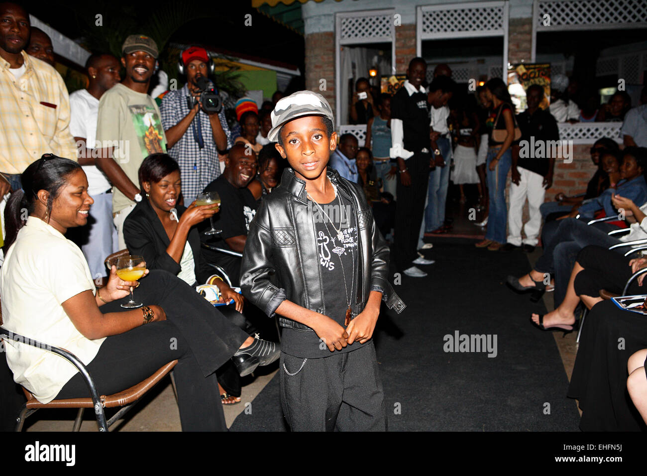 Little boy modelling LA Lewis T-Shirt at the T-Shirt launch in Kingston ...