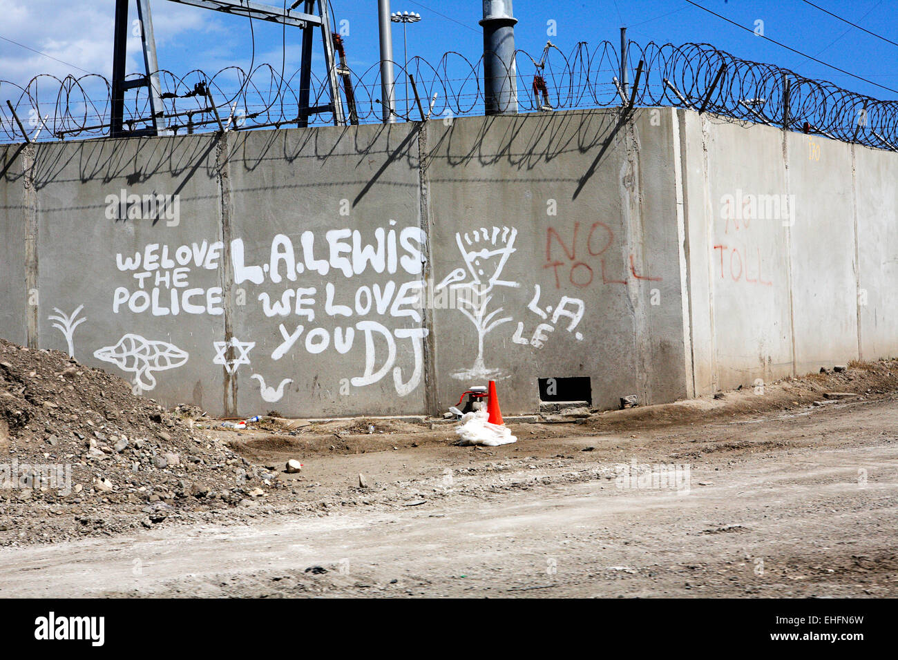 LA Lewis grafitti Stock Photo - Alamy