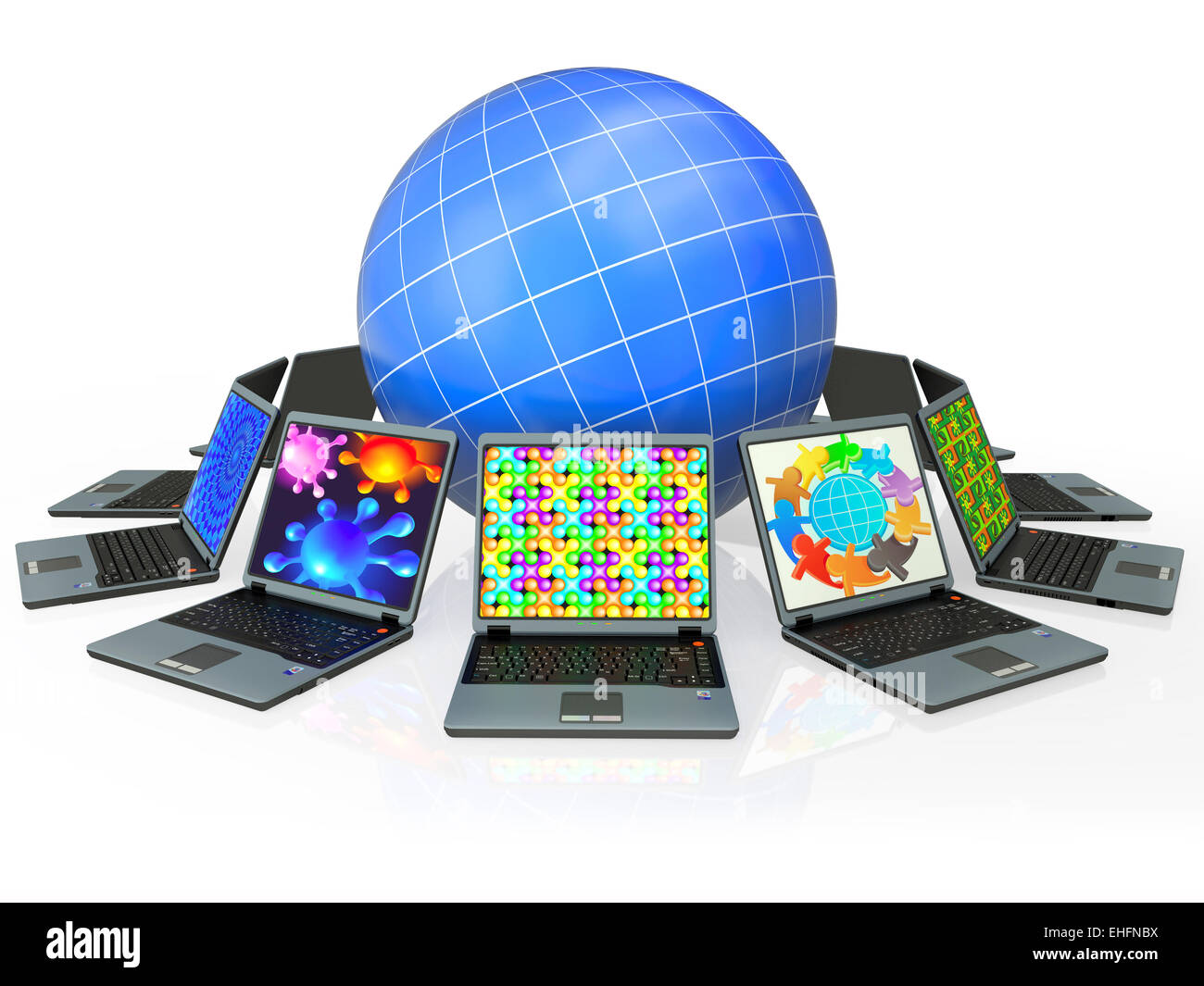 globe and laptop Stock Photo - Alamy