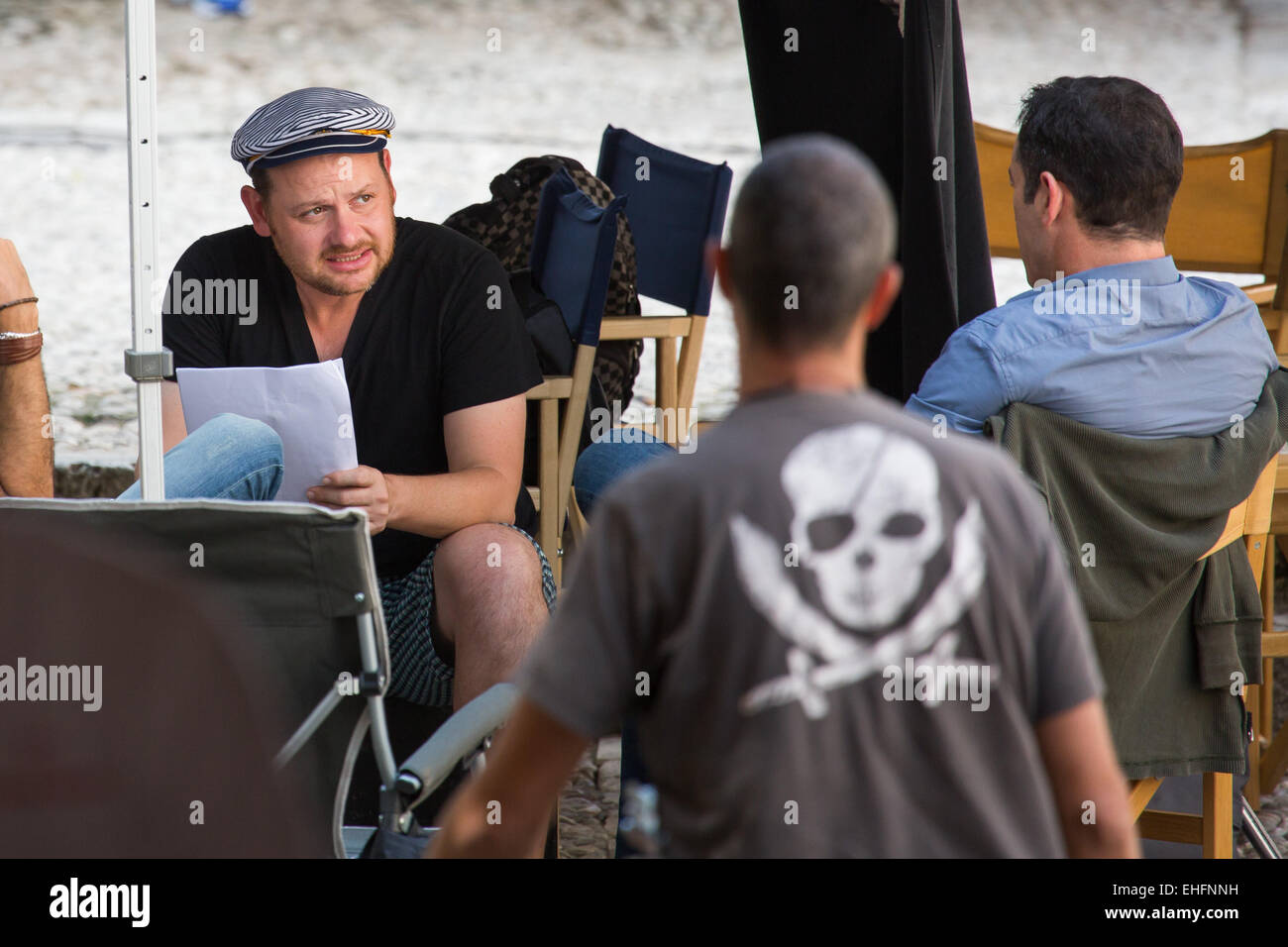 Filming of U.S. series Dig, produced by Tim Kring and Gideon Raff and ...