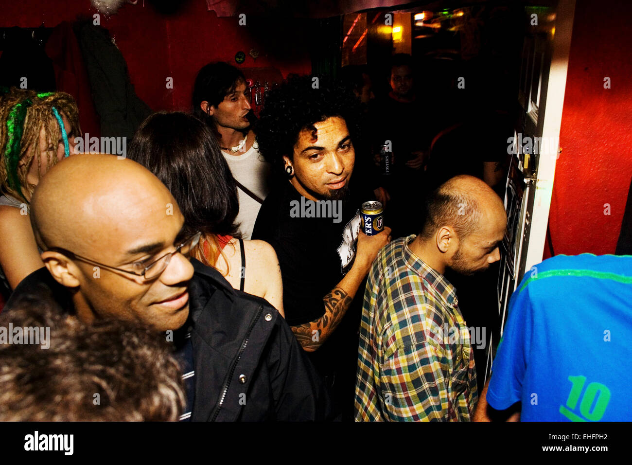 Scene in the hall at a squat party London Stock Photo - Alamy