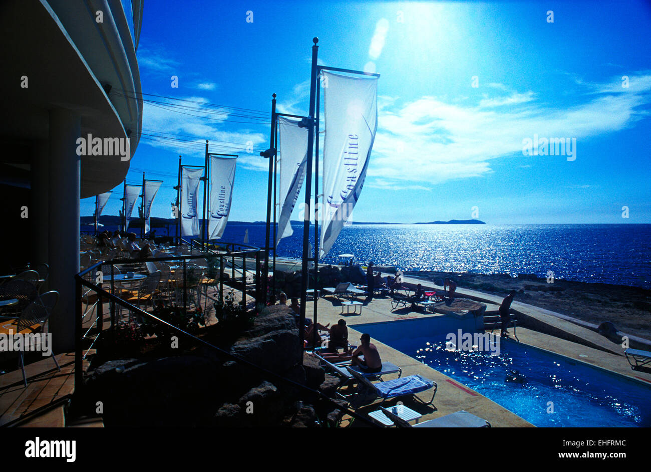 Coastline beach bar in Ibiza Stock Photo - Alamy