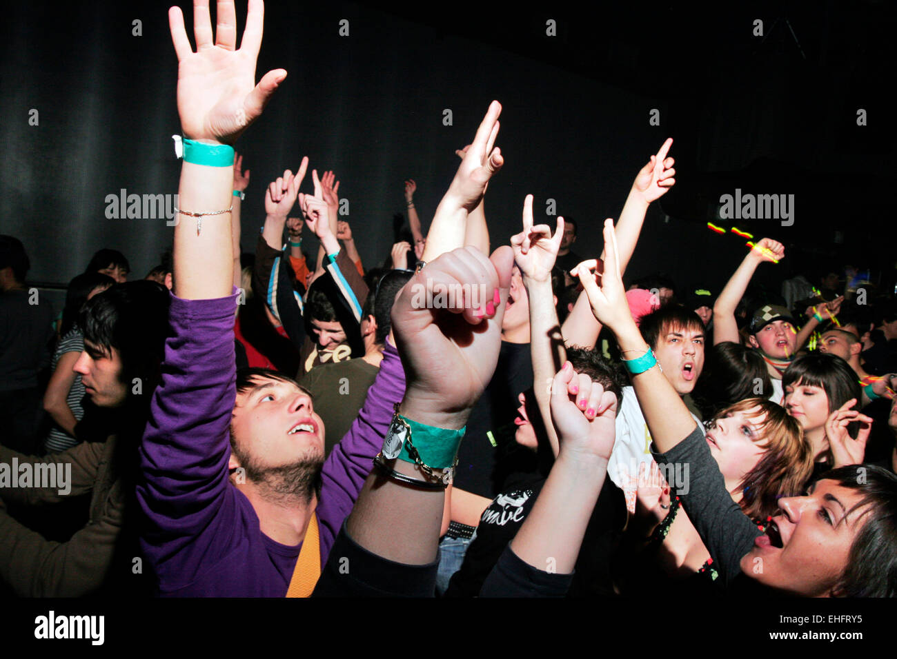 Clubbers at Studio Martin nightclub in Bucharest Romania Stock Photo ...